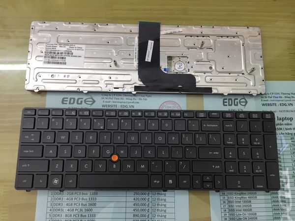 keyboard HP 8560w 8570w new , BH 12 thang – EDG.VN