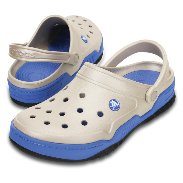 Crocs - Giày Lười Nam/Nữ Unisex Front Court Clog (Platinum/Varsity Blue ...