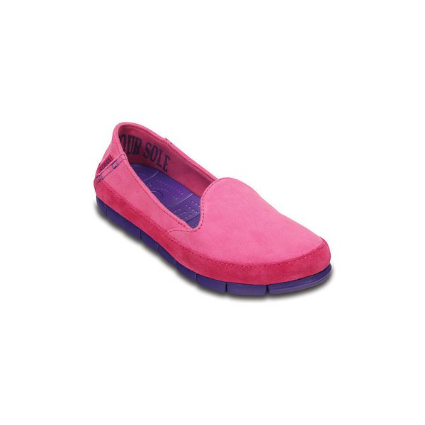 Crocs - Giày Lười Nữ Stretch Sole Suede Skimmer Candy 201741-6AM (Hồng ...