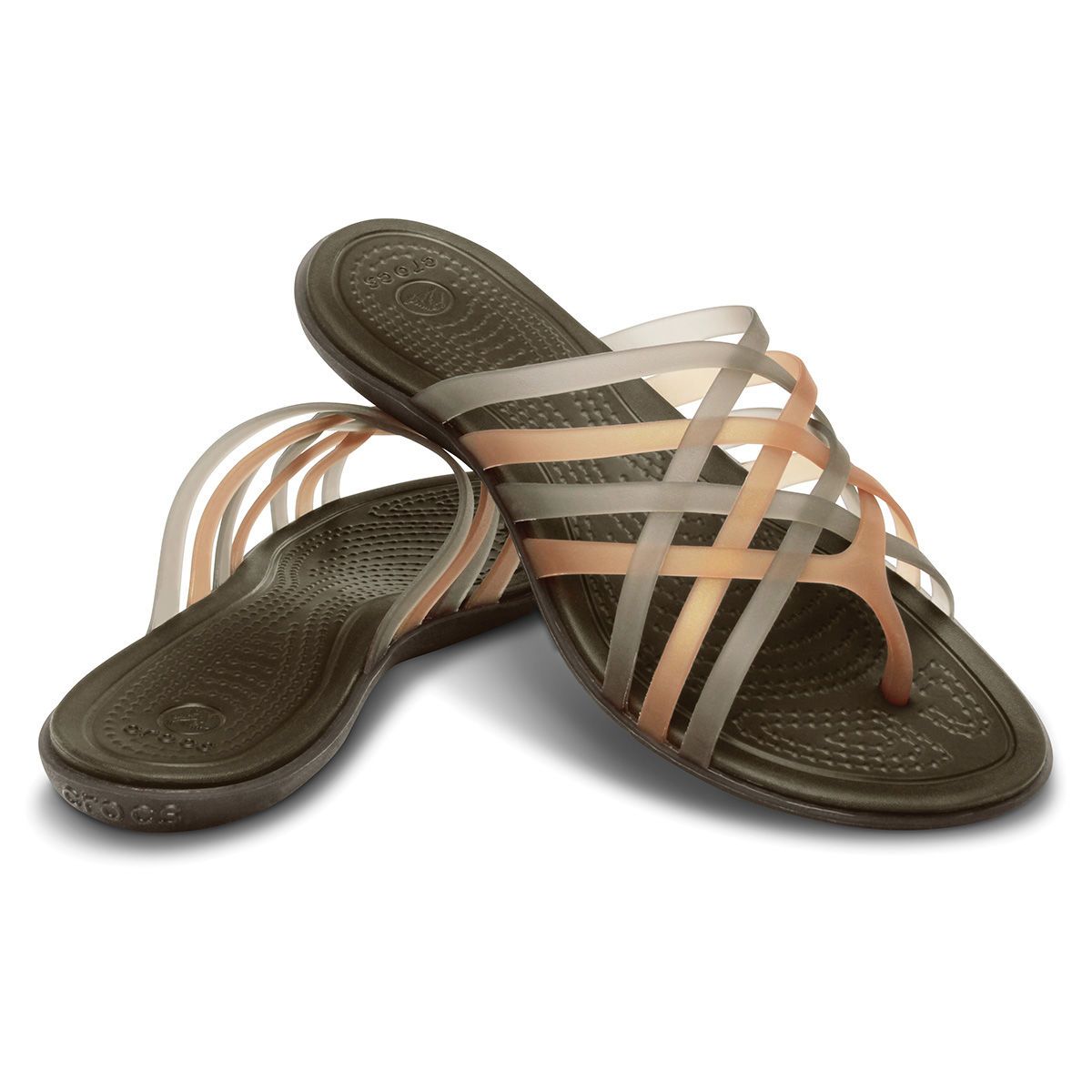 Crocs - Dép Nữ Huarache Flip-flop (Bronze/Espresso) – Khăn Nén KOJi Co.,Ltd