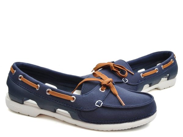 Crocs - Beach Line Hybrid Boat Giày Lười W Navy/White Nữ – Khăn Nén ...