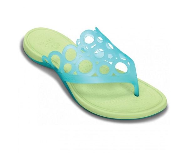 Crocs - Adrina Bubbles Flip-flop Women Aqua/Celery Nữ – Khan Nen KOJi ...