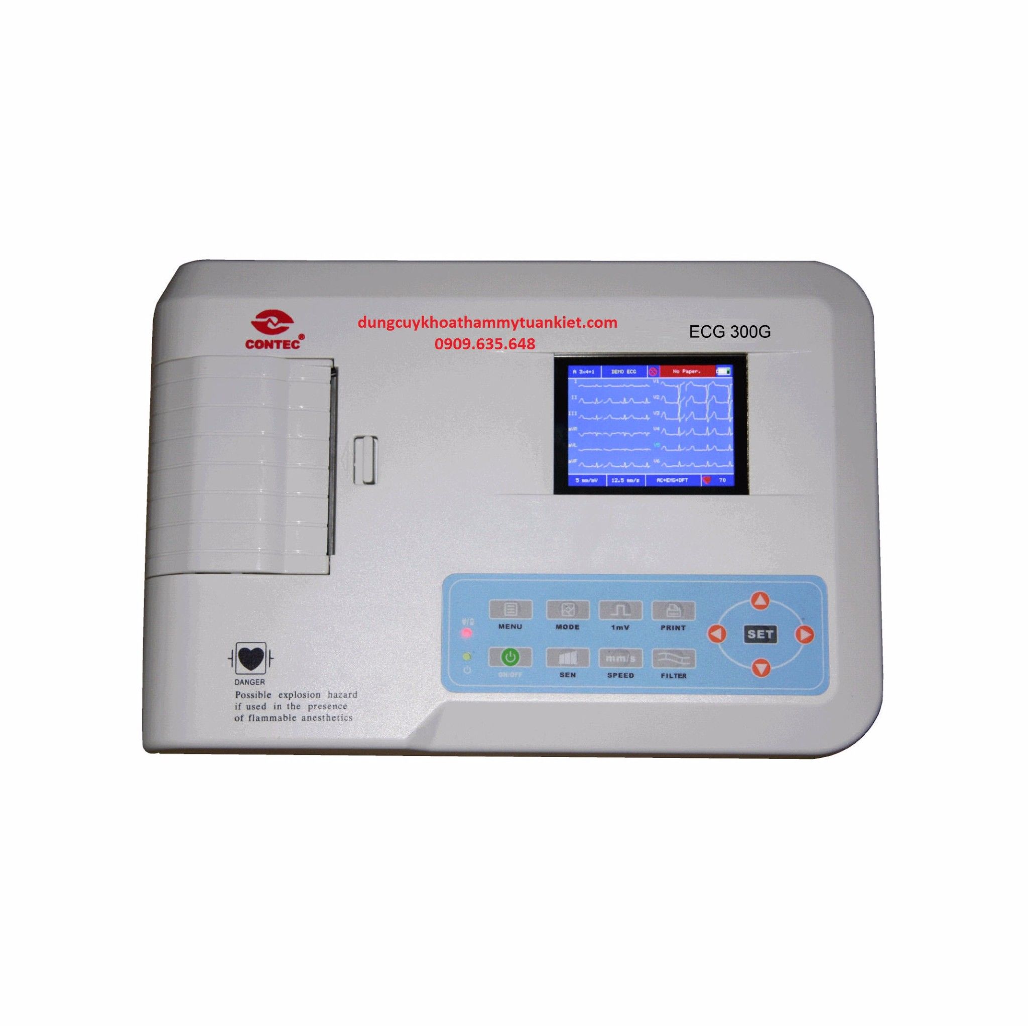 Máy đo điện tim 3 cần Contec ECG-300G – Dụng cụ y khoa thẩm mỹ Tuấn Kiệt